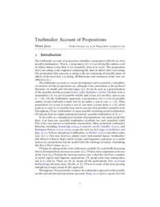 Truthmaker account of propositions - Nottingham ePrints